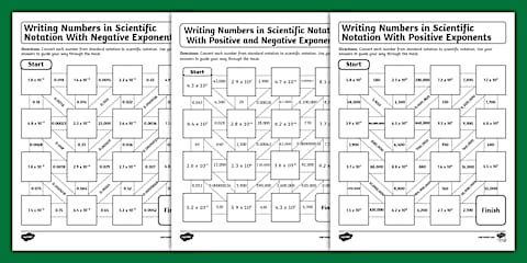 Eighth Grade Scientific Notation Color by Number