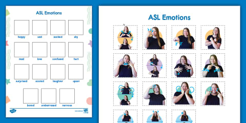 ASL Emotions Flash Cards