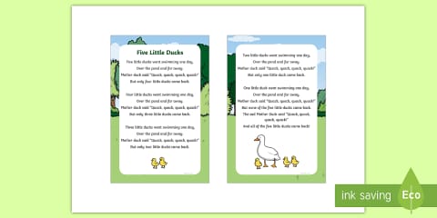 Five Little Ducks Number Activity