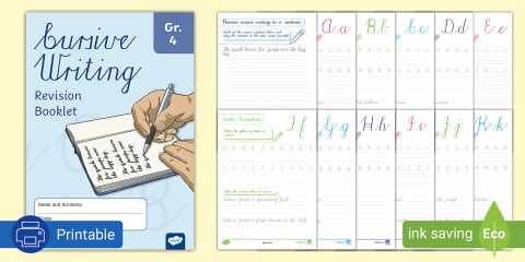 Grade 2/3 English Cursive Handwriting: A - Z Activity Sheets (CAPS Aligned)