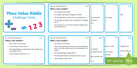 I'm Thinking of a Number Challenge Cards