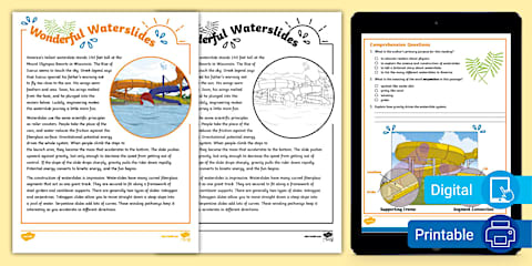Fifth Grade Summer Games Event: Swimming Reading Passage Comprehension ...