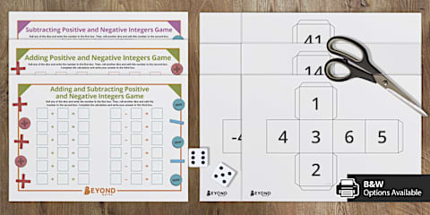 Adding and Subtracting Integers Worksheet | Negative Numbers