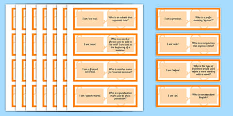 Punctuation Marks And Explanation Matching Cards