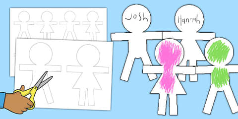 Paper People Chain Template