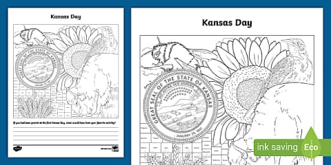 Kansas State Symbols Words and Pictures PowerPoint