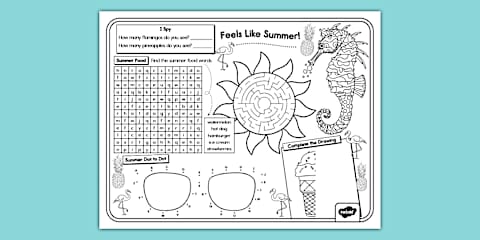 All About Me Summer Beach Ball Activity