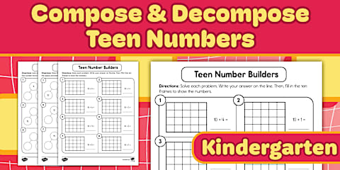 Kindergarten Place Value Ten and Ones Exit Ticket