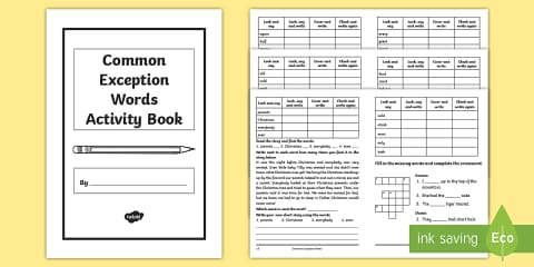 Year 2 Common Exception Words Activity Sheets (Ages 6 - 7)