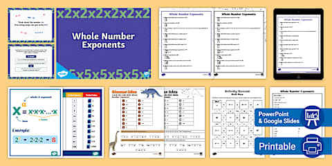 Sixth Grade Whole Number Exponents Quiz