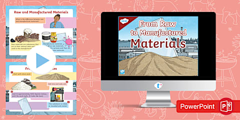 Raw and Manufactured Materials Comparison Mind Map
