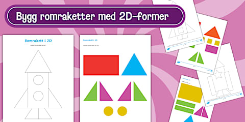 Fargelegg 2D-figurene | Aktivitetsark