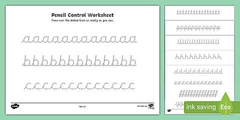 Precursive Handwriting Letter Formation Worksheets