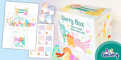 Botanical-Themed Worry Box Sign and Slips
