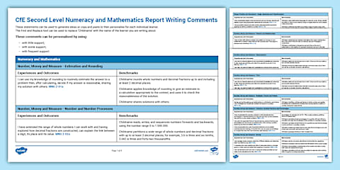 Maths Report Writing Comments Spreadsheet Pack Years 7-10- Australian ...