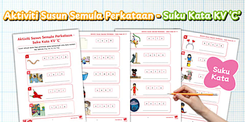 Aktiviti Membina Ayat Berdasarkan Gambar - Suku Kata KVK KVV