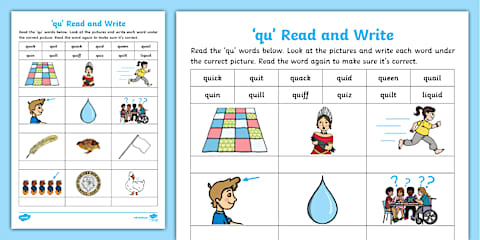Digraph 'qu' Activity Sheet