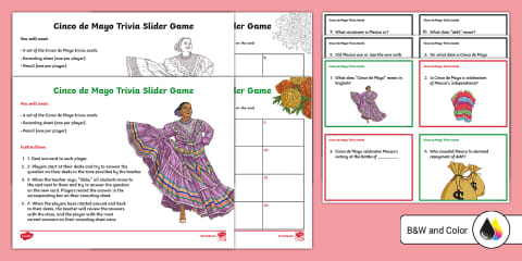 Cinco de Mayo Learning About Mexican Culture Fact Cards for 3rd-5th Grade