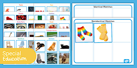 Identical Photo Matching Cards for Special Education