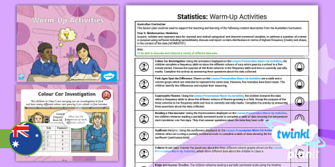 Year 5 Statistics: Questions About Data Lesson 1