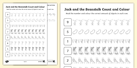 Jack and the Beanstalk Count and Write Activity