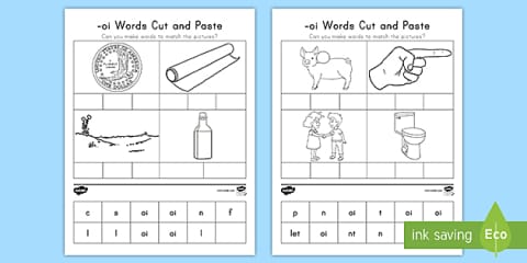 -oa Digraphs Cut and Paste Worksheet