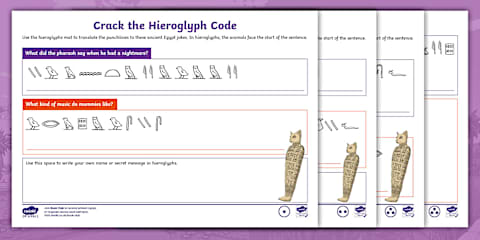Write Your Name in Hieroglyphics Activity Sheet