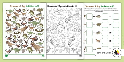 Dinosaur Dig Count and Graph Worksheet
