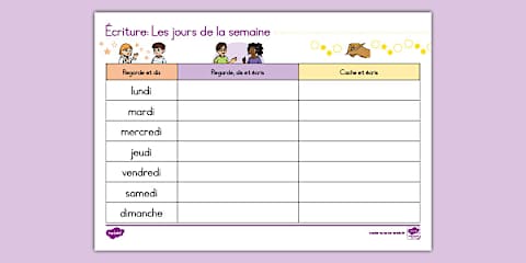 Les jours de la semaine - Days Of The Week