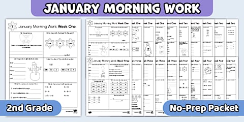 Second Grade February Morning Work Pack