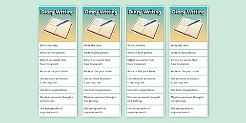 Features of a Diary Writing Entry Checklist | Twinkl