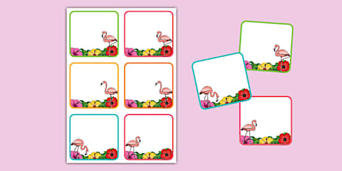 Flamingo Name Tags