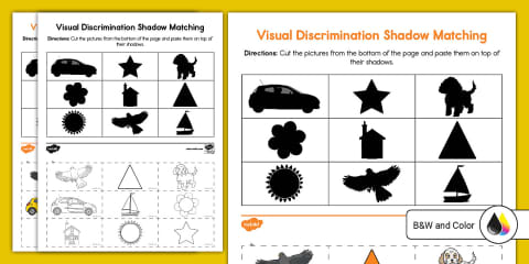 Visual Discrimination Shadow Matching Worksheet