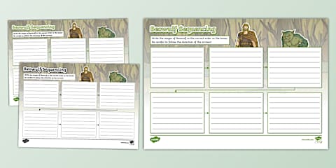 Beowulf Short Burst Writing Template - Twinkl