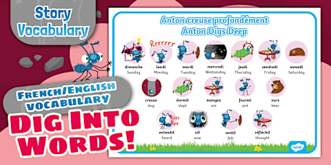 Anton Digs Deep – Indonesian/English Word Mat