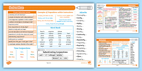 Features of an Instruction Text Checklist KS2