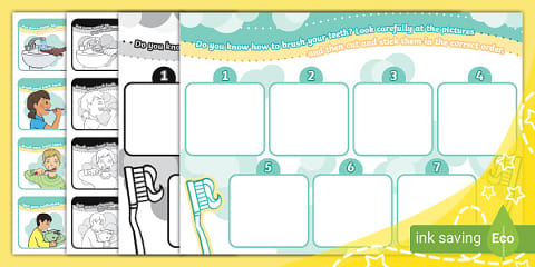 Brushing Teeth Sequence Cards | Twinkl Resources