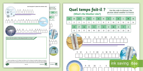 Dessine le temps - Préscolaire et primaire - Fiche d'activité