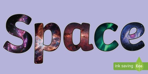 Earth and Space Display Lettering