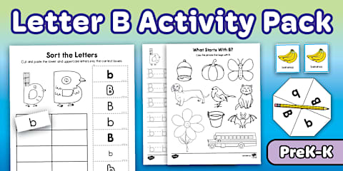 'B' Letter Identification Activity Sheet