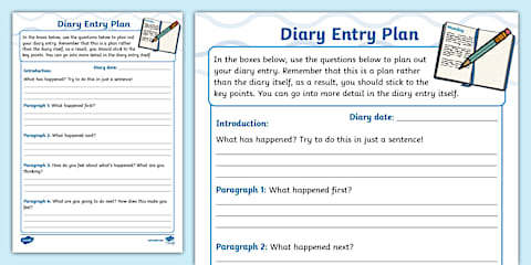 7 Day Diary Entry Template