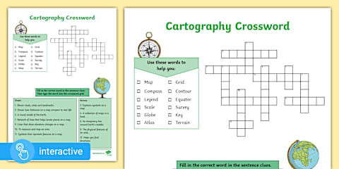 Gr 9: Map Skills Crossword Puzzle