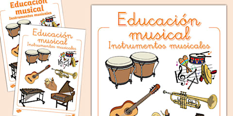 Póster: Instrumentos musicales - para colorear