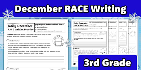 Third Grade January RACE Writing Morning Work