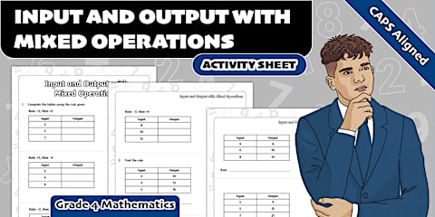 Grade 4 Mathematics – Algebra – Activity Cards (CAPS Aligned)