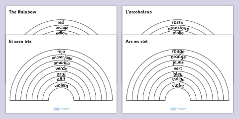 Spanish Rainbow Colouring Activity