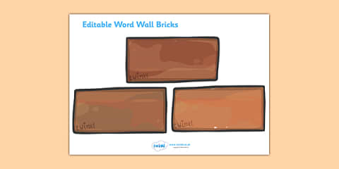 Editable Word Wall Bricks (Large)