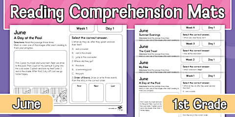 Kindergarten June Daily Reading Comprehension Mats