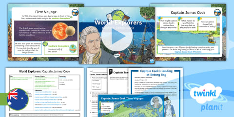 Captain James Cook Explorer Map