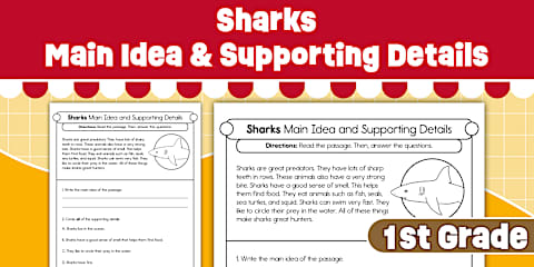First Grade Main Idea Read and Write the Room Worksheet